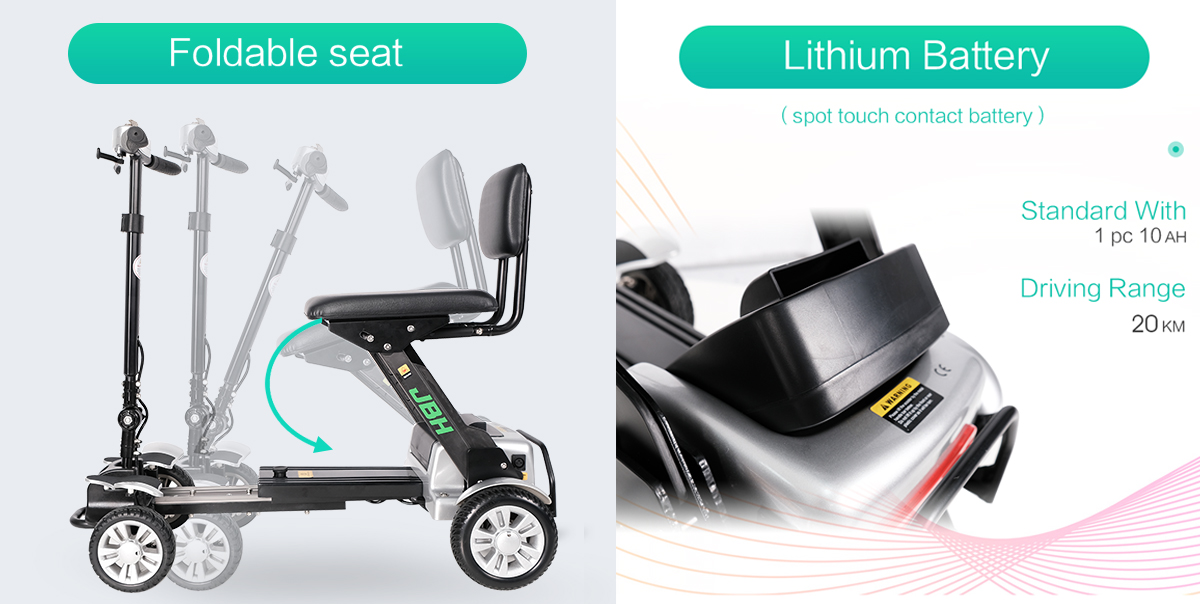 JBH Compact Mobility Scooter with Backrest FDB05A - JBH